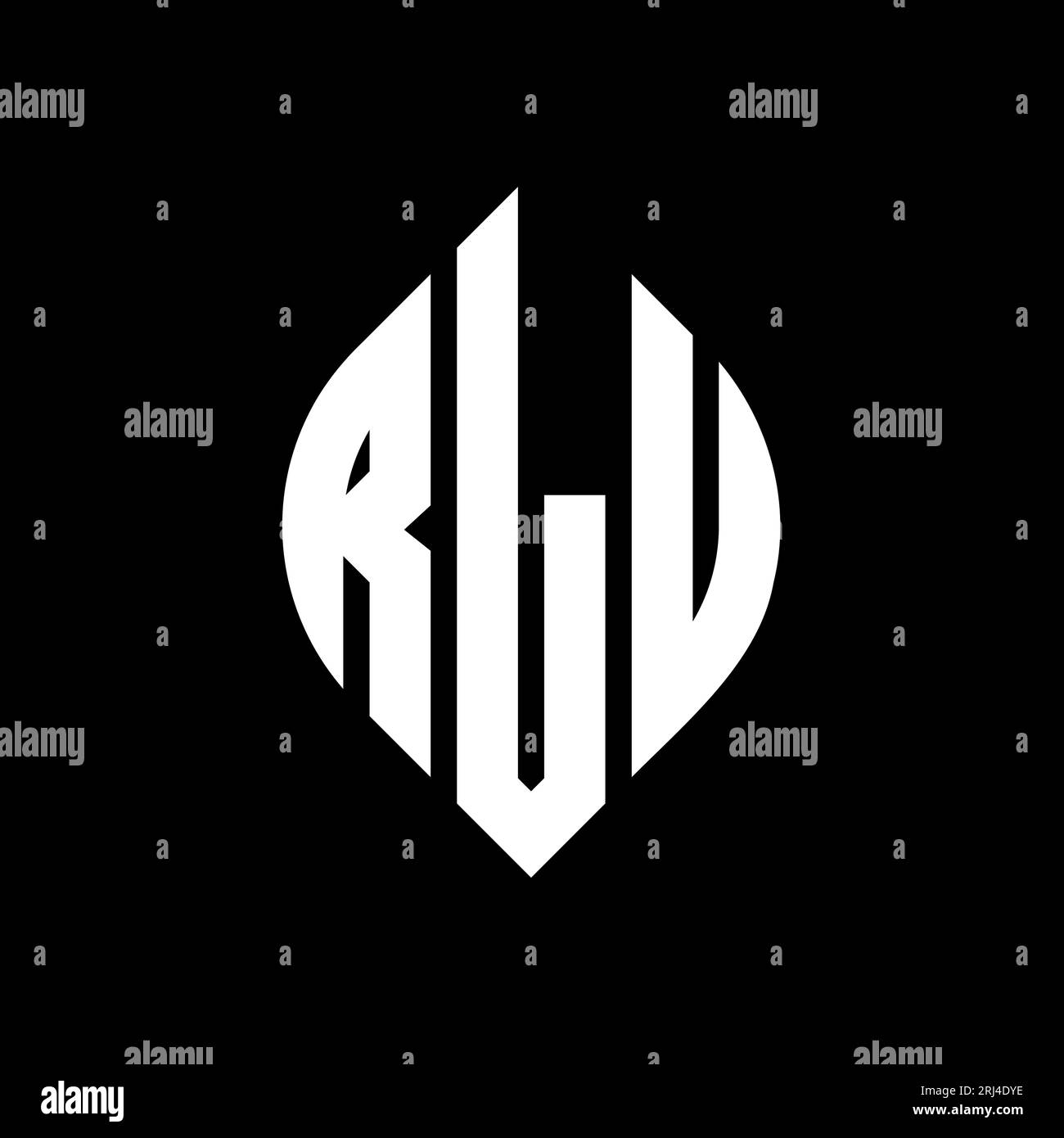RLU circle letter logo design with circle and ellipse shape. RLU ...
