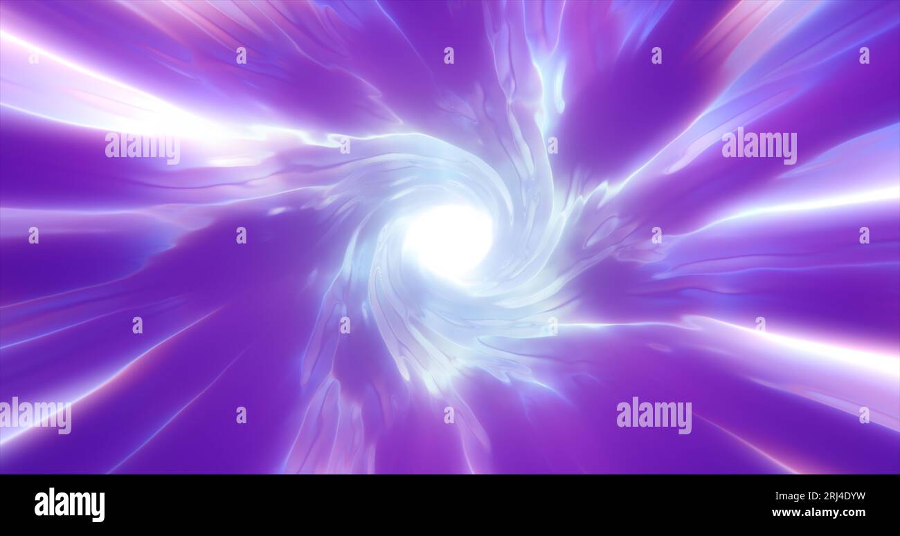 Abstract purple blue tunnel twisted swirl of cosmic hyperspace magical ...