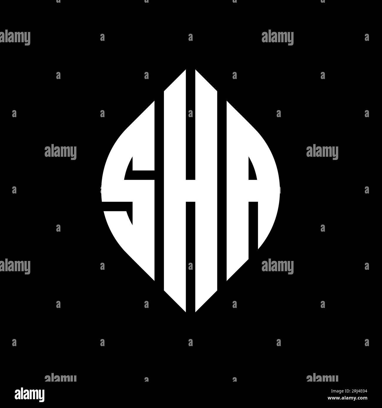 SHA circle letter logo design with circle and ellipse shape. SHA ...