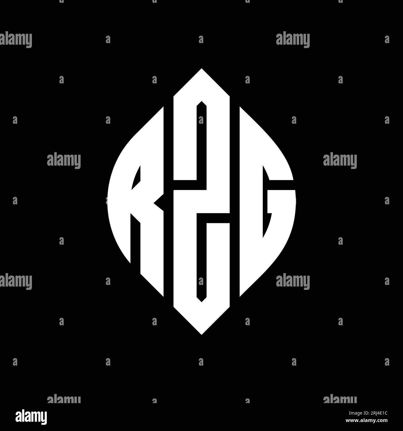 RZG circle letter logo design with circle and ellipse shape. RZG ...