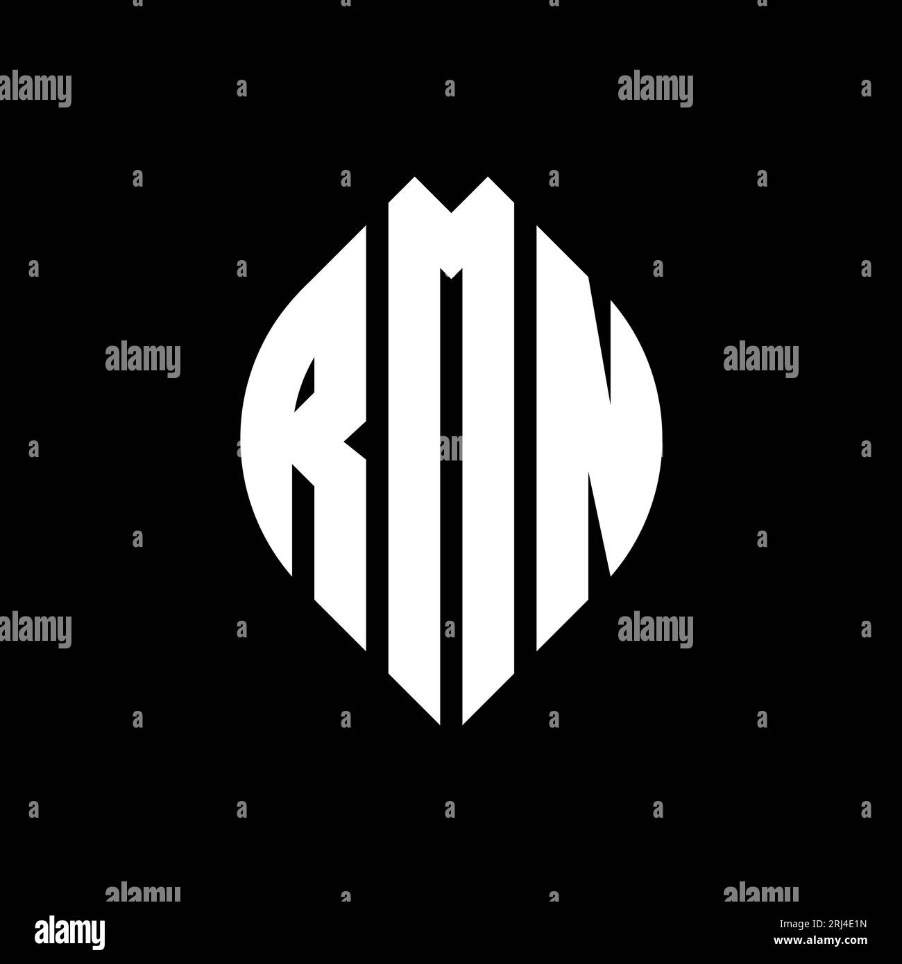 RMN circle letter logo design with circle and ellipse shape. RMN ...