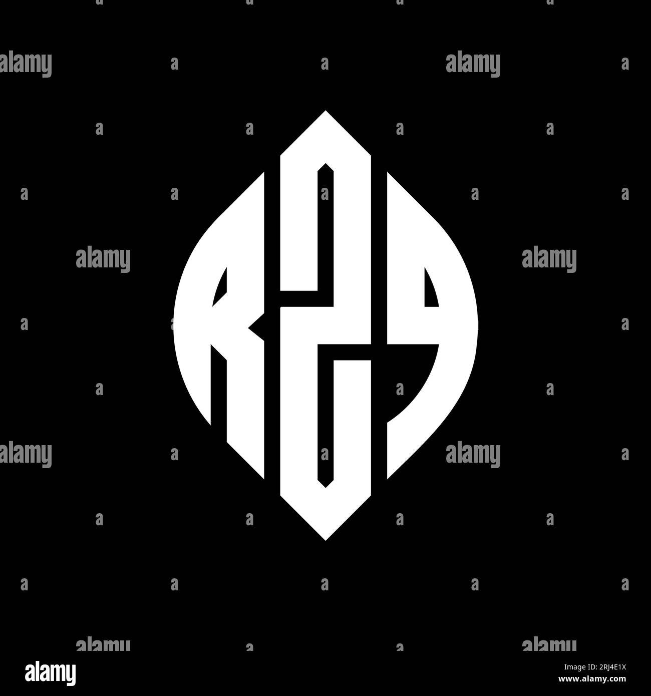 RZQ circle letter logo design with circle and ellipse shape. RZQ ...