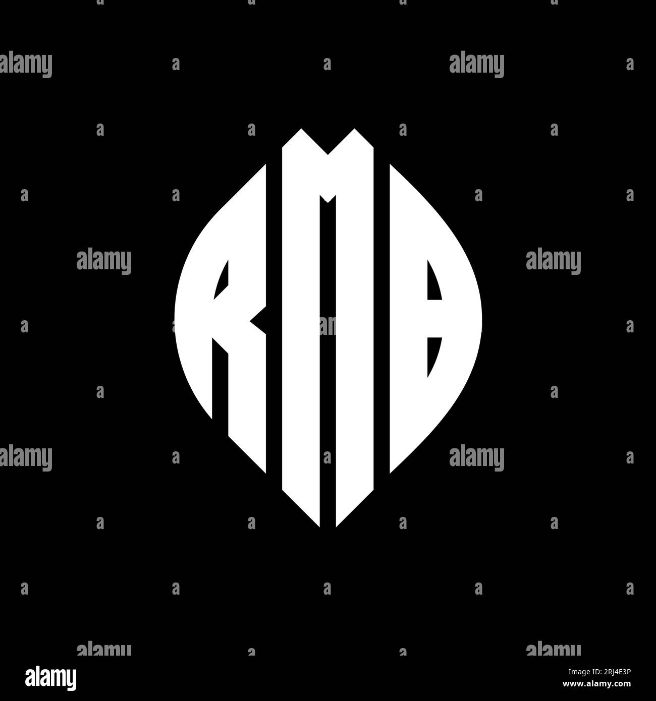 RMB circle letter logo design with circle and ellipse shape. RMB ...