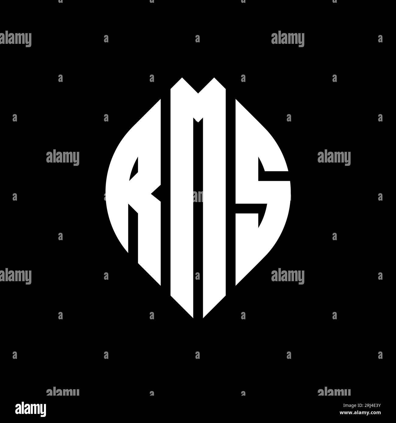 RMS circle letter logo design with circle and ellipse shape. RMS ...