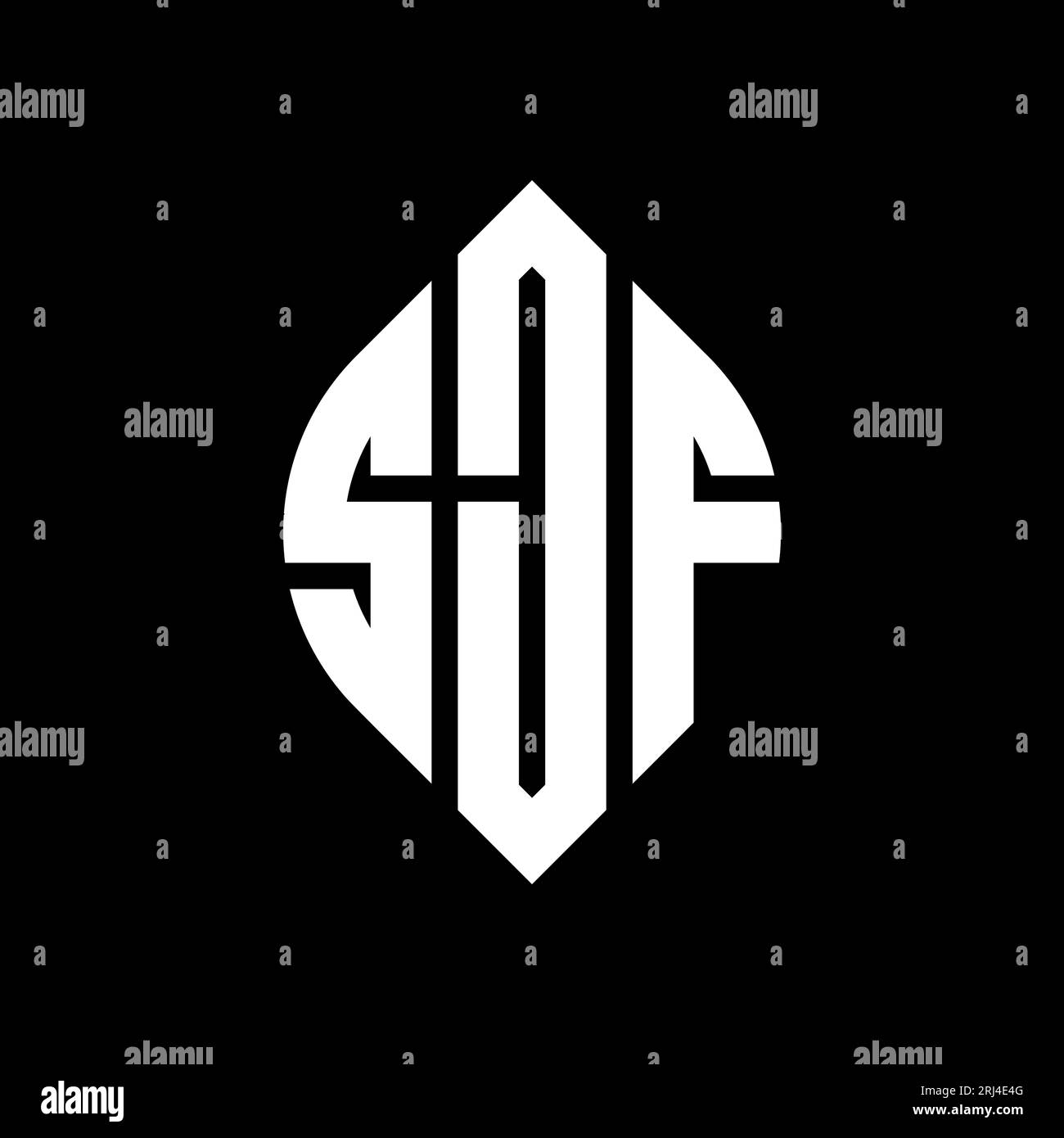 SJF circle letter logo design with circle and ellipse shape. SJF ...