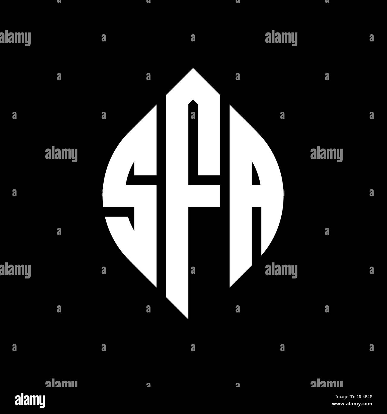 SFA circle letter logo design with circle and ellipse shape. SFA ...