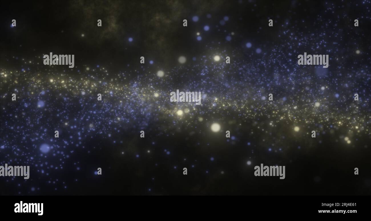 Abstract green energy magic round particles round with bokeh effect ...