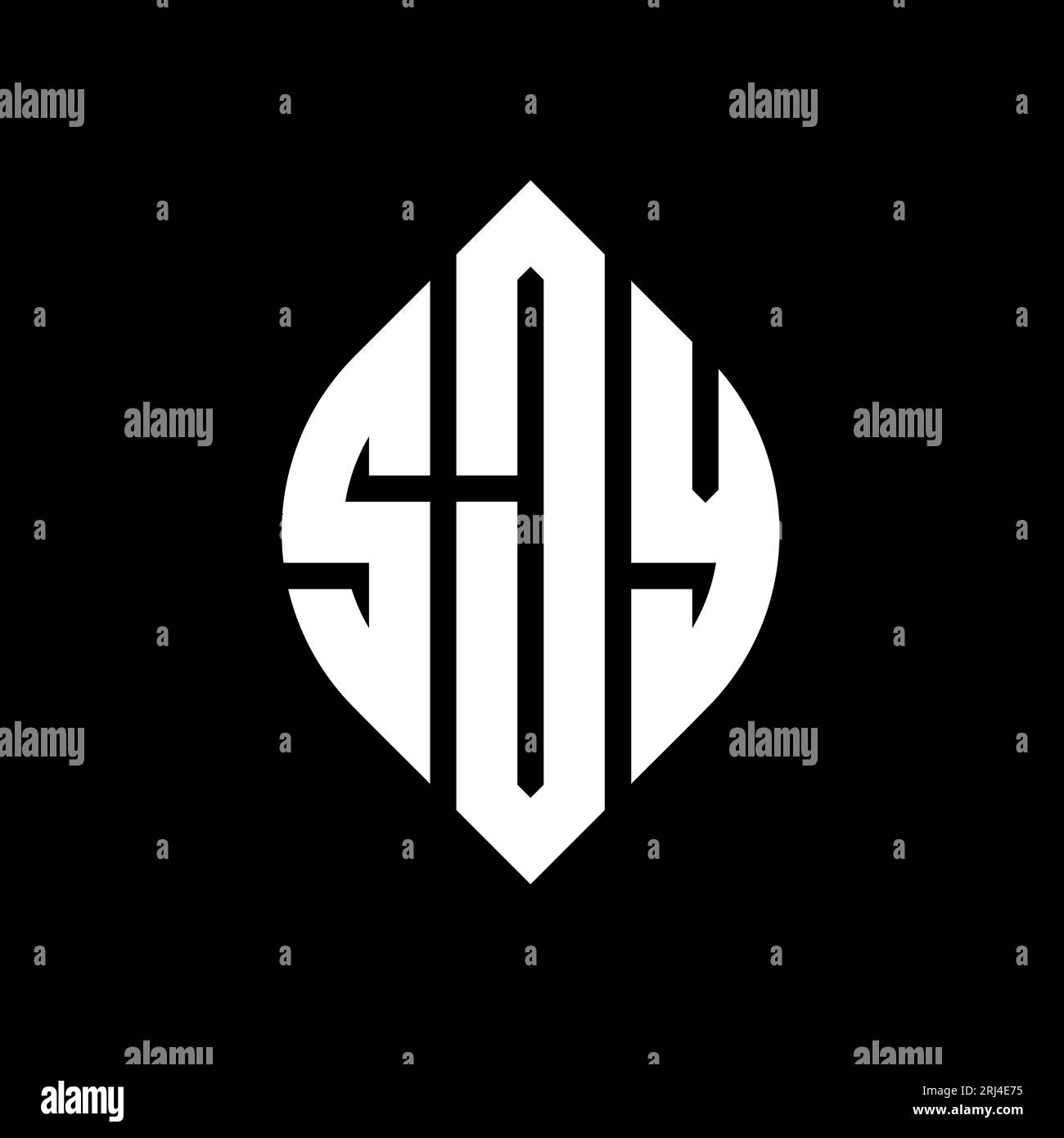 SJY circle letter logo design with circle and ellipse shape. SJY ...