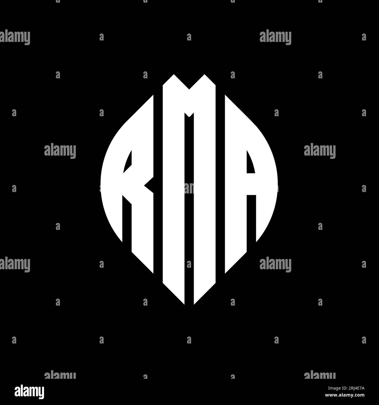 RMA circle letter logo design with circle and ellipse shape. RMA ...