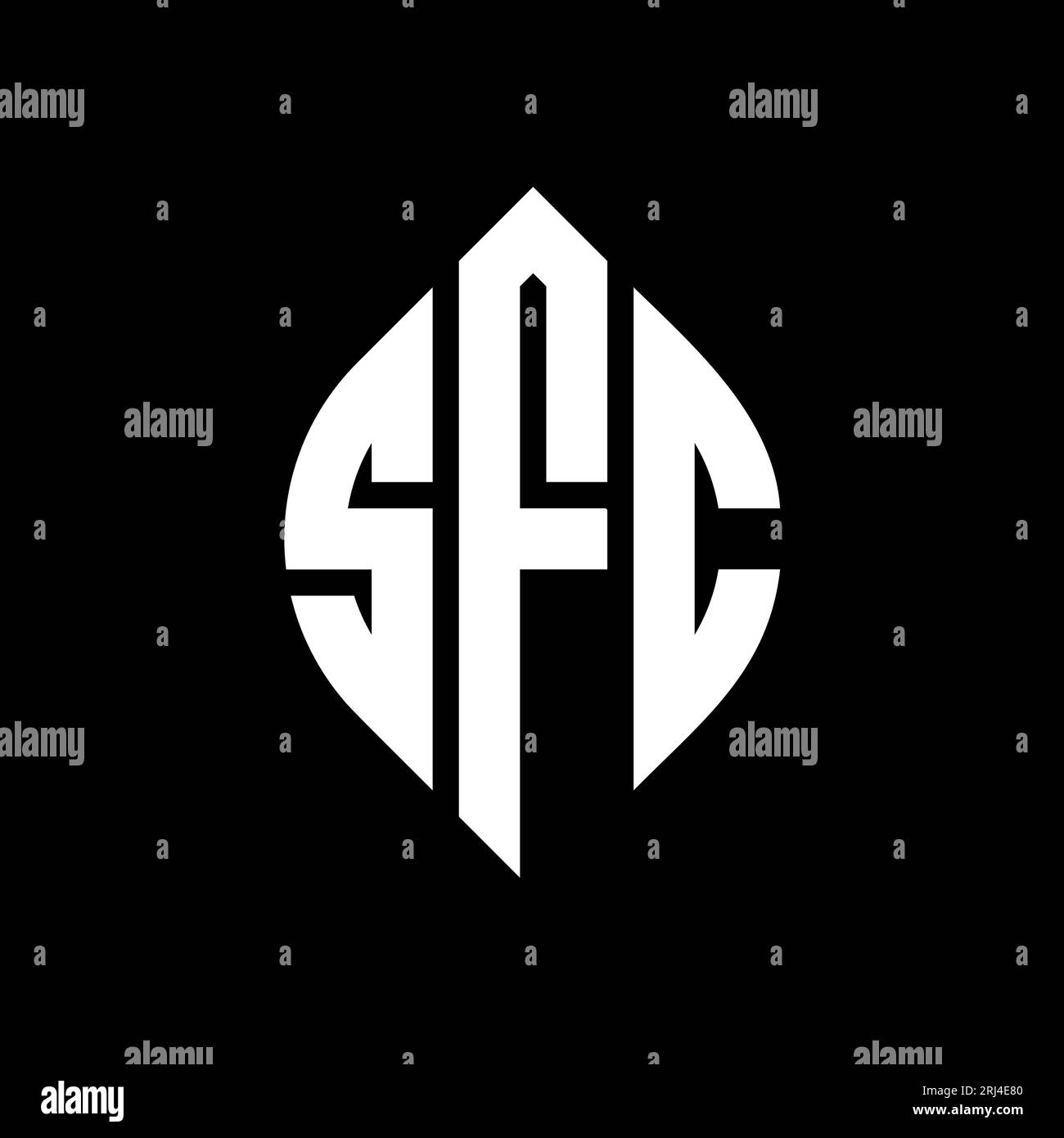 SFC circle letter logo design with circle and ellipse shape. SFC ...