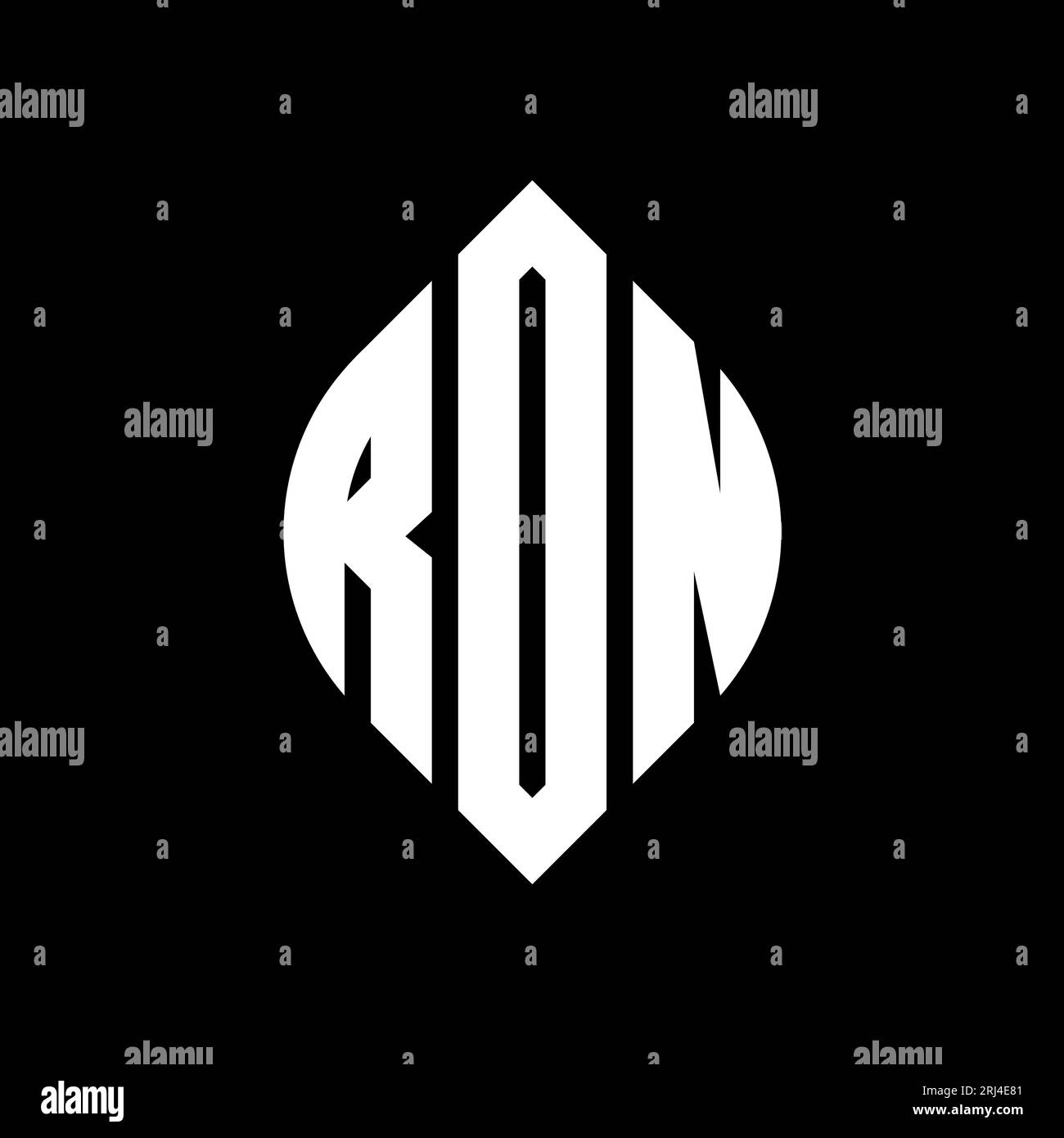 RON circle letter logo design with circle and ellipse shape. RON ...