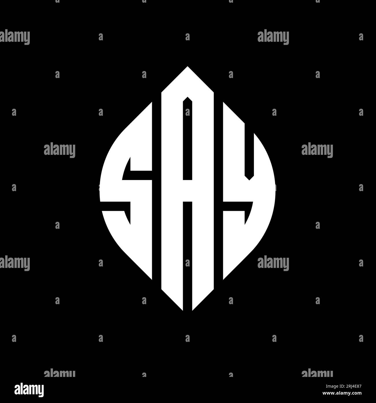 SAY circle letter logo design with circle and ellipse shape. SAY ...