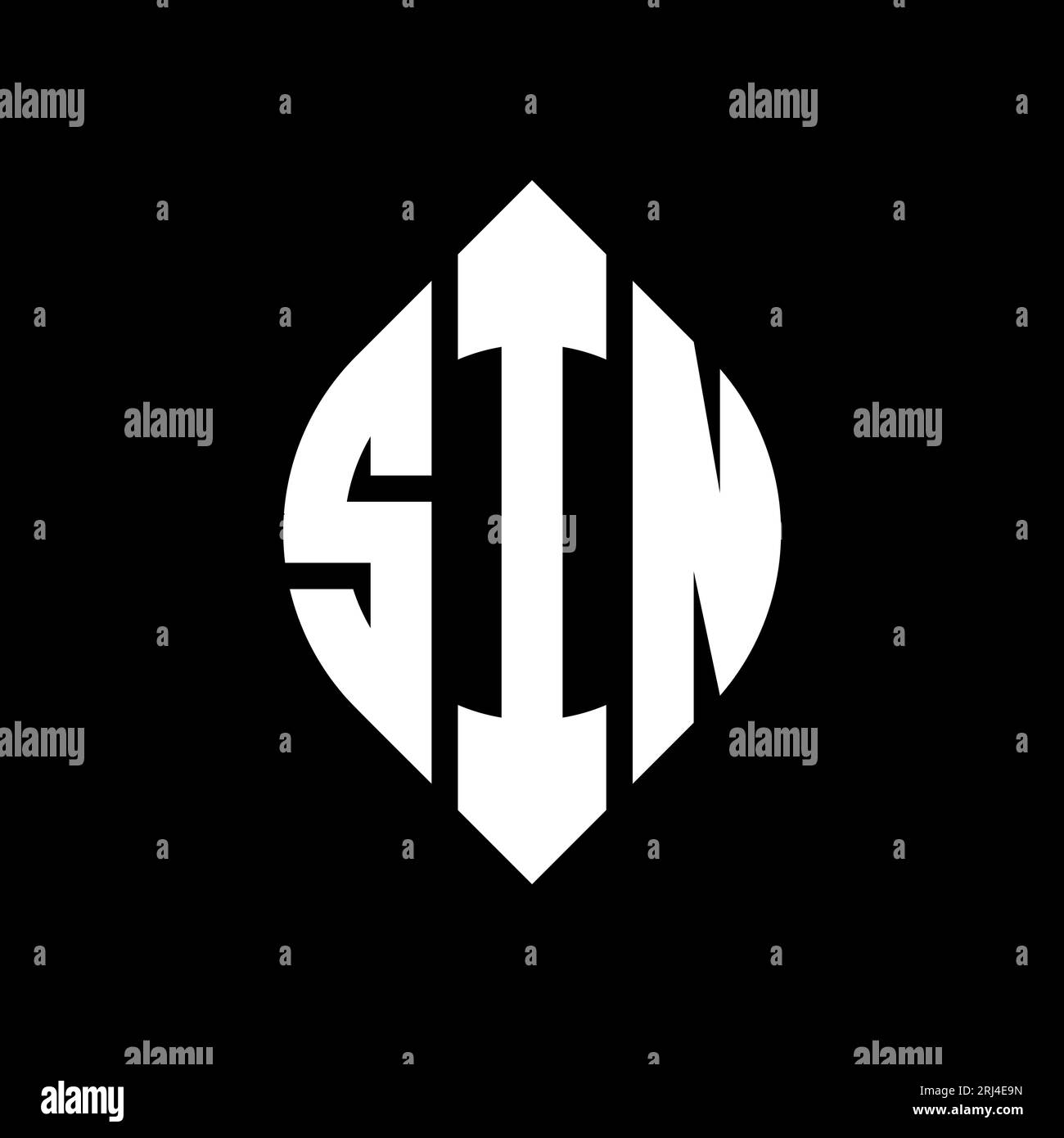 SIN circle letter logo design with circle and ellipse shape. SIN ...