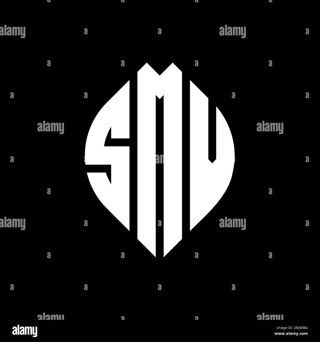 SMV circle letter logo design with circle and ellipse shape. SMV ...