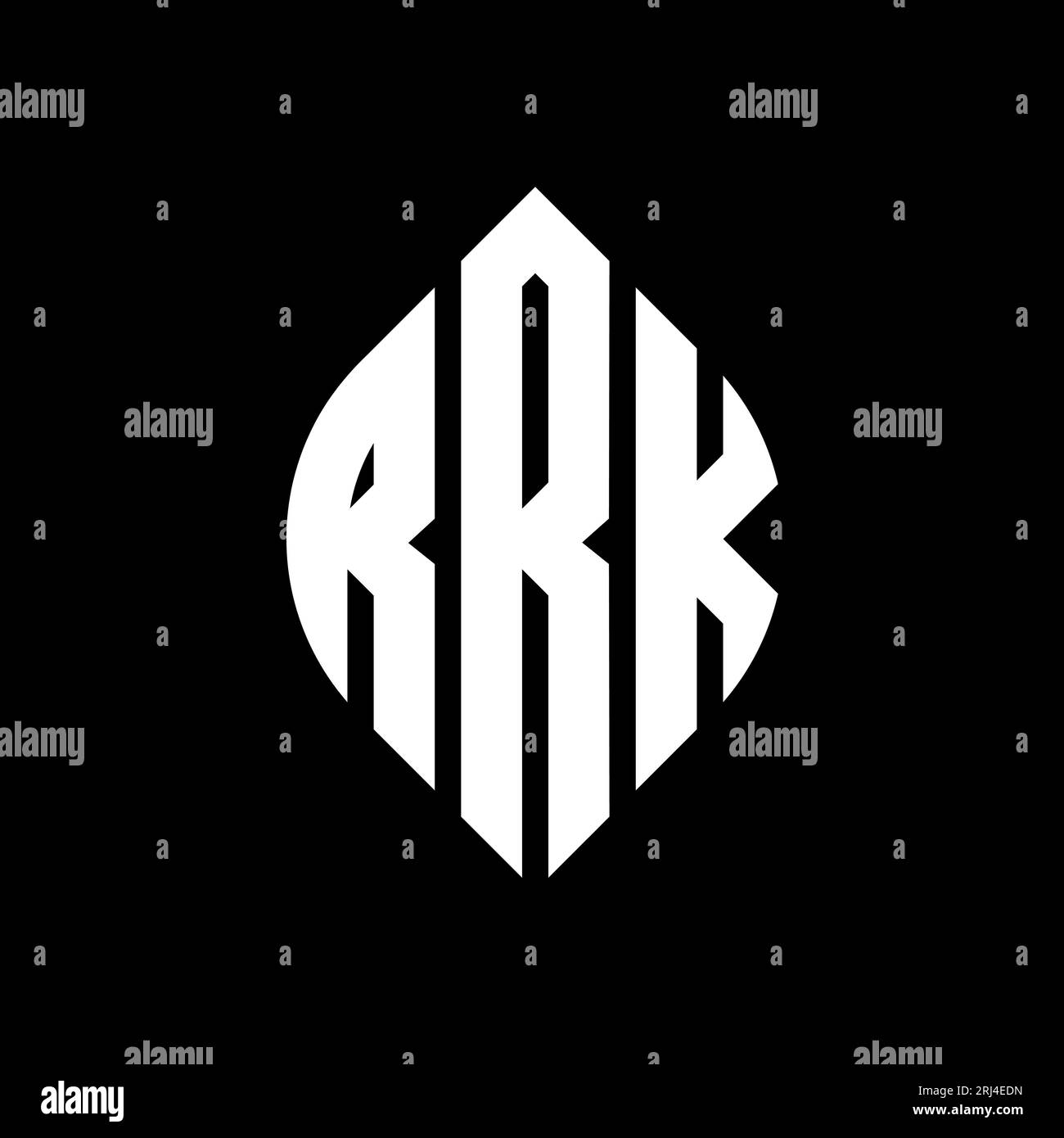 RRK circle letter logo design with circle and ellipse shape. RRK ...