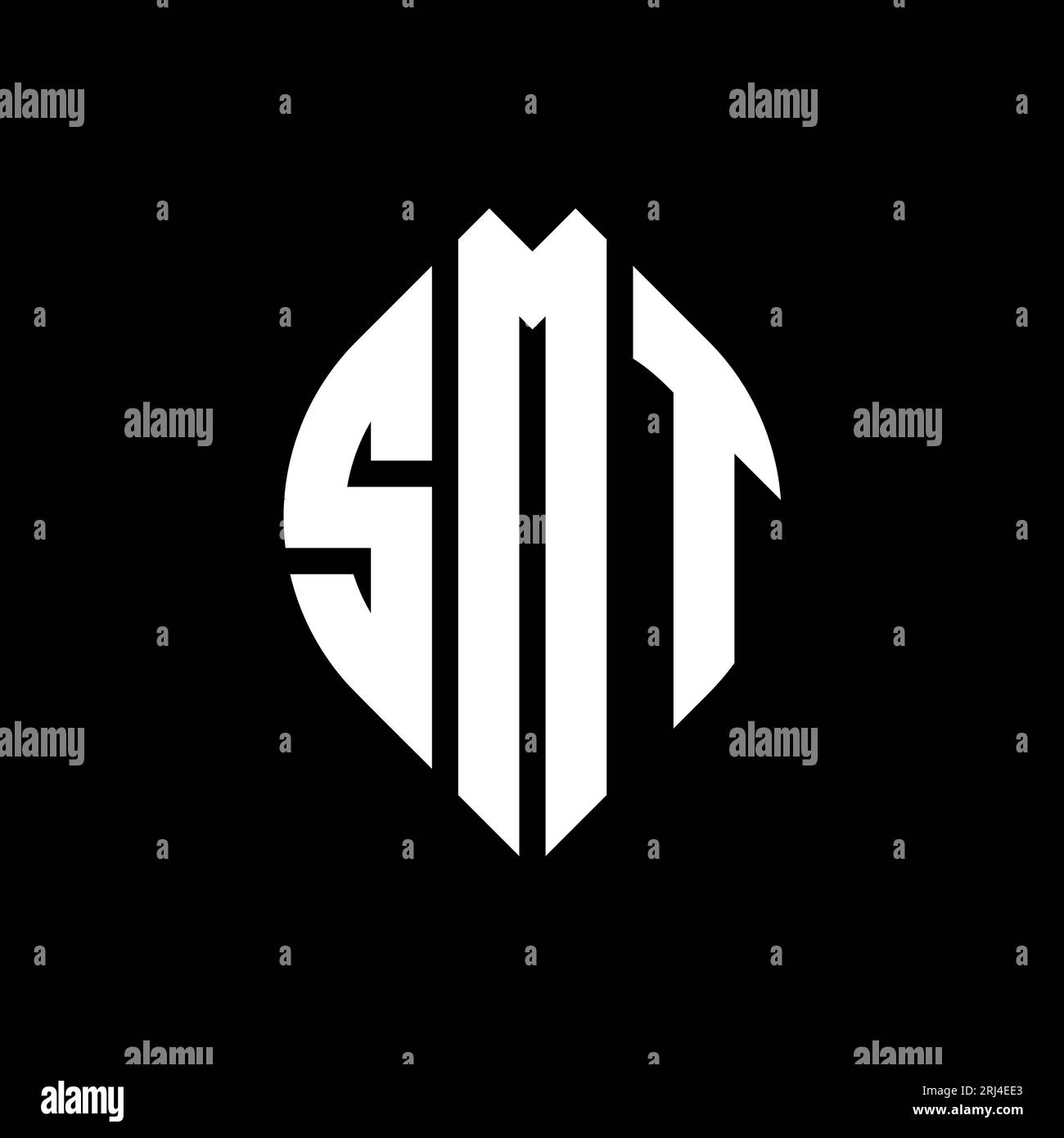 SMT circle letter logo design with circle and ellipse shape. SMT ...