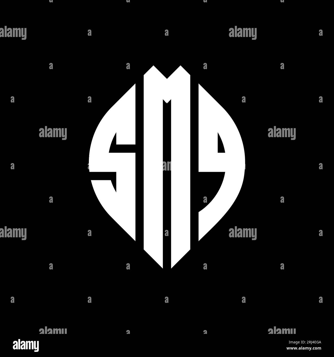 SMQ circle letter logo design with circle and ellipse shape. SMQ ...