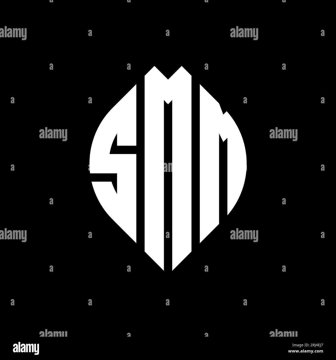 SMM circle letter logo design with circle and ellipse shape. SMM ...