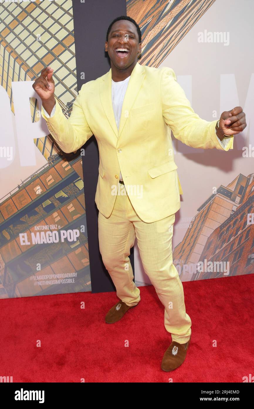 New York, USA. 20th Aug, 2023. Jelani Remy attends Opening Night of El Mago Pop on Broadway at ...