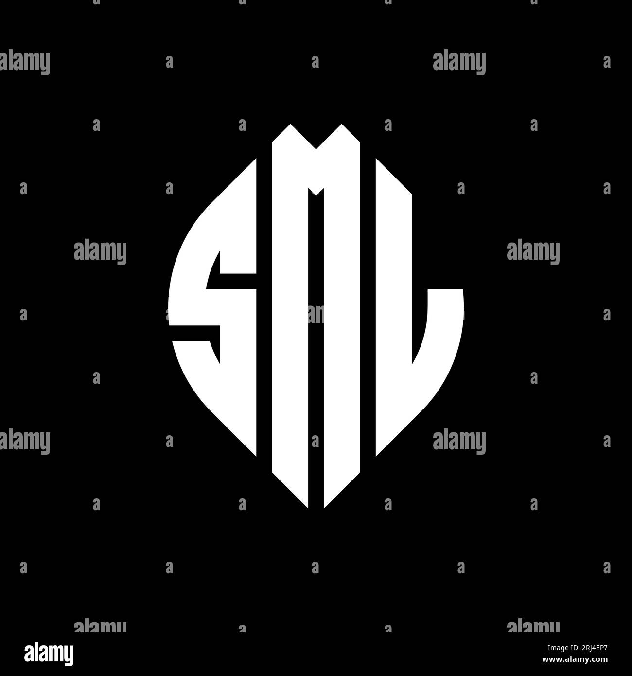 SML circle letter logo design with circle and ellipse shape. SML ...