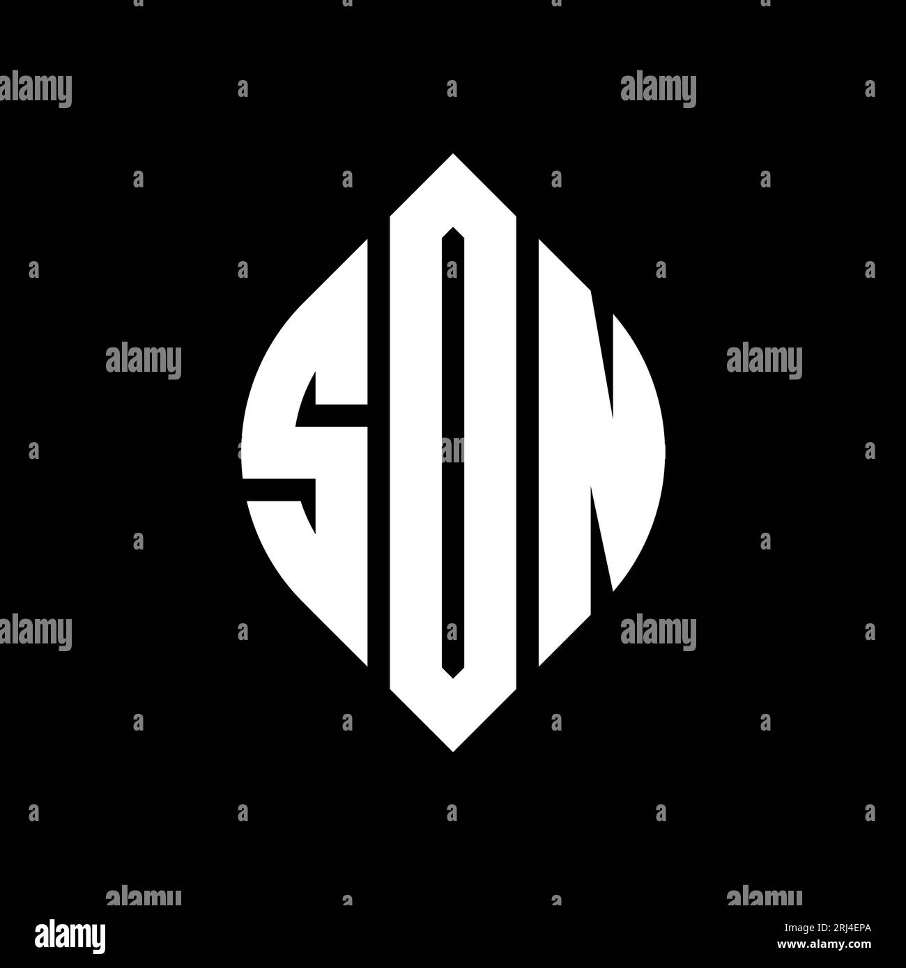 SON circle letter logo design with circle and ellipse shape. SON ...