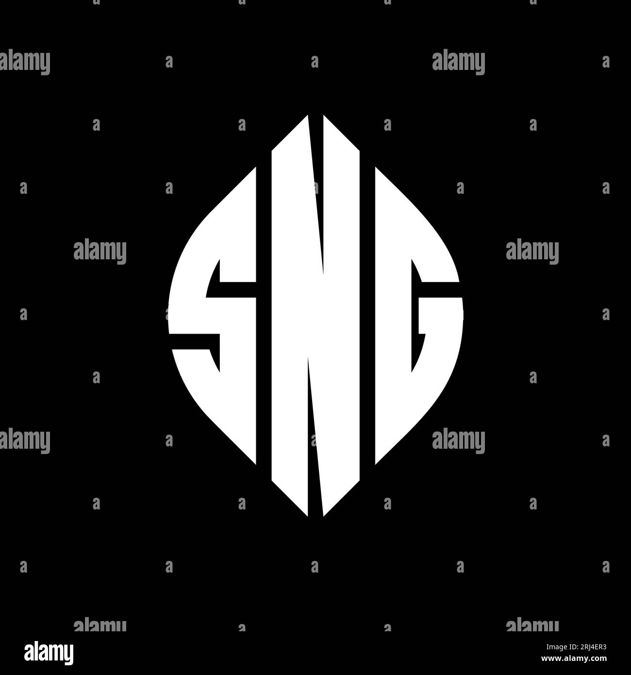 SNG circle letter logo design with circle and ellipse shape. SNG ...