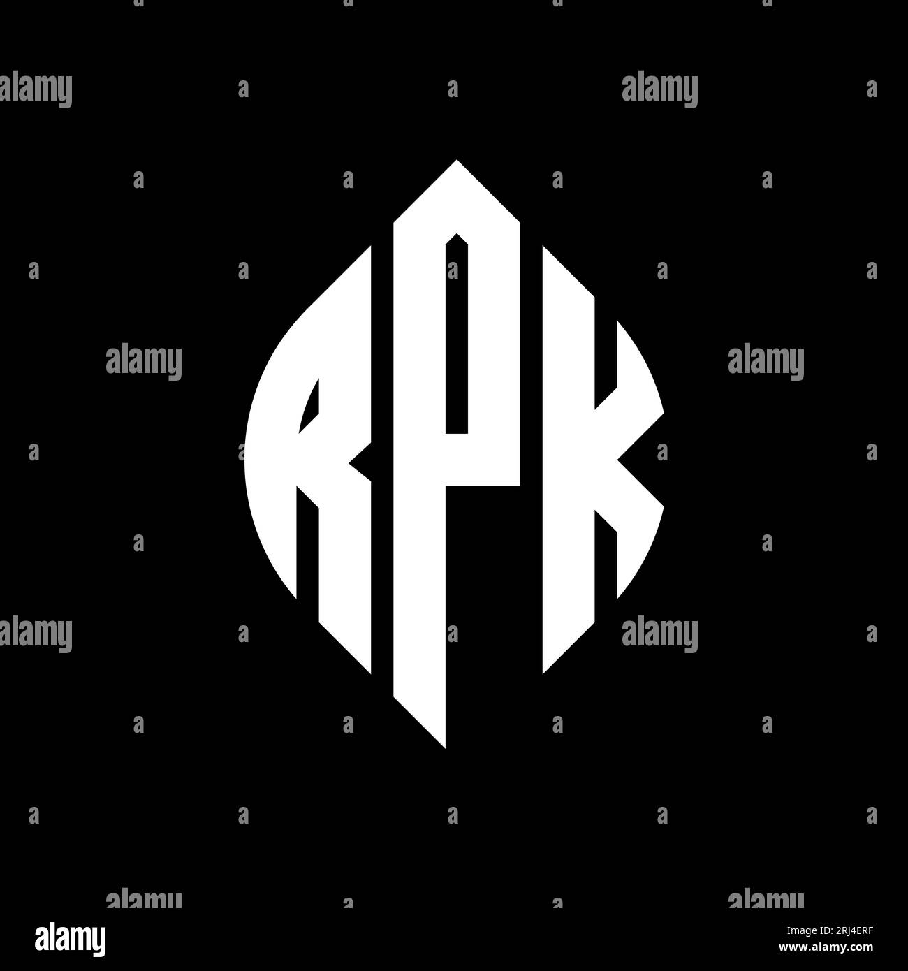 RPK circle letter logo design with circle and ellipse shape. RPK ...