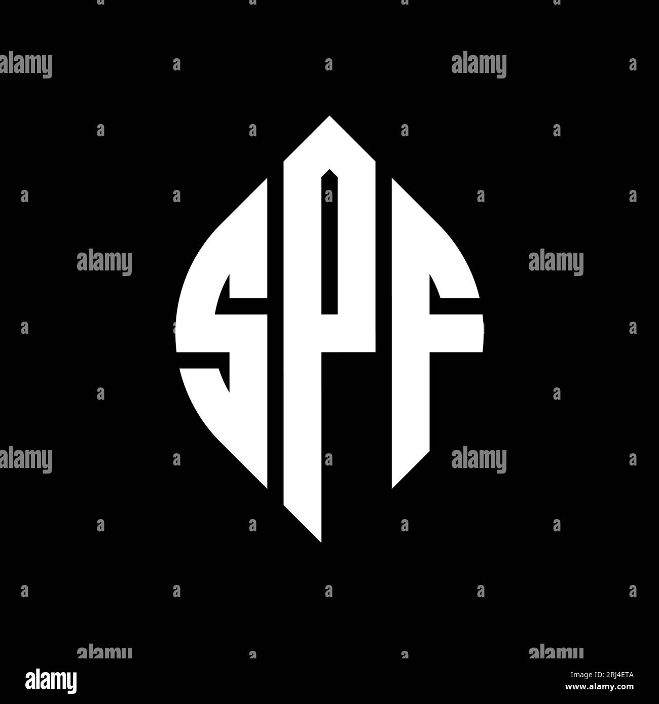 SPF circle letter logo design with circle and ellipse shape. SPF ...