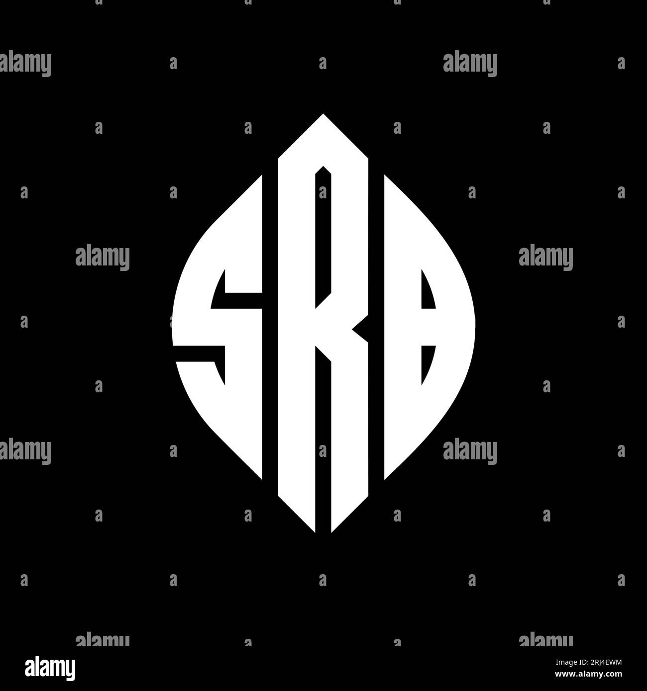 SRB circle letter logo design with circle and ellipse shape. SRB ellipse letters with ...