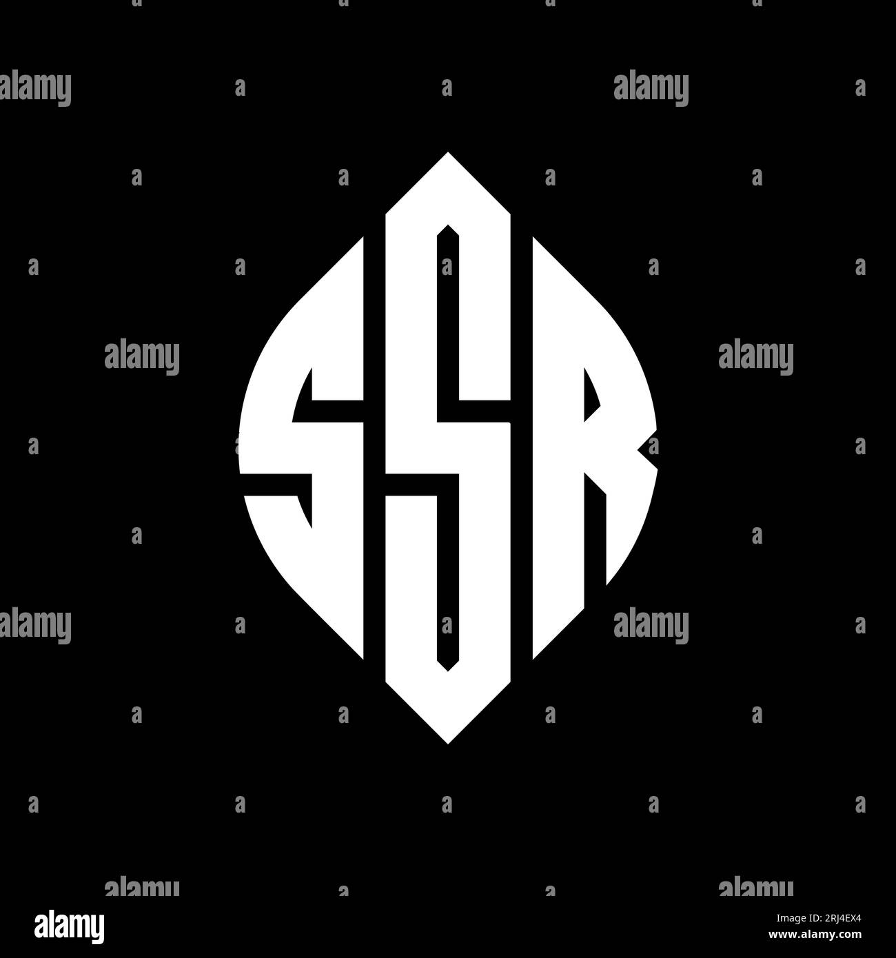 SSR circle letter logo design with circle and ellipse shape. SSR ...