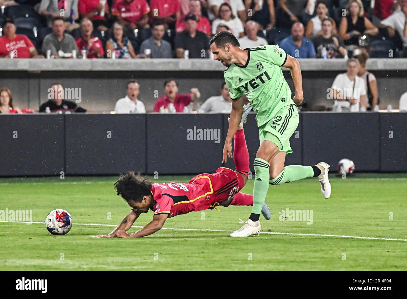 ST. LOUIS, MO - AUG 20: St. Louis City midfielder Aziel Jackson (25 ...