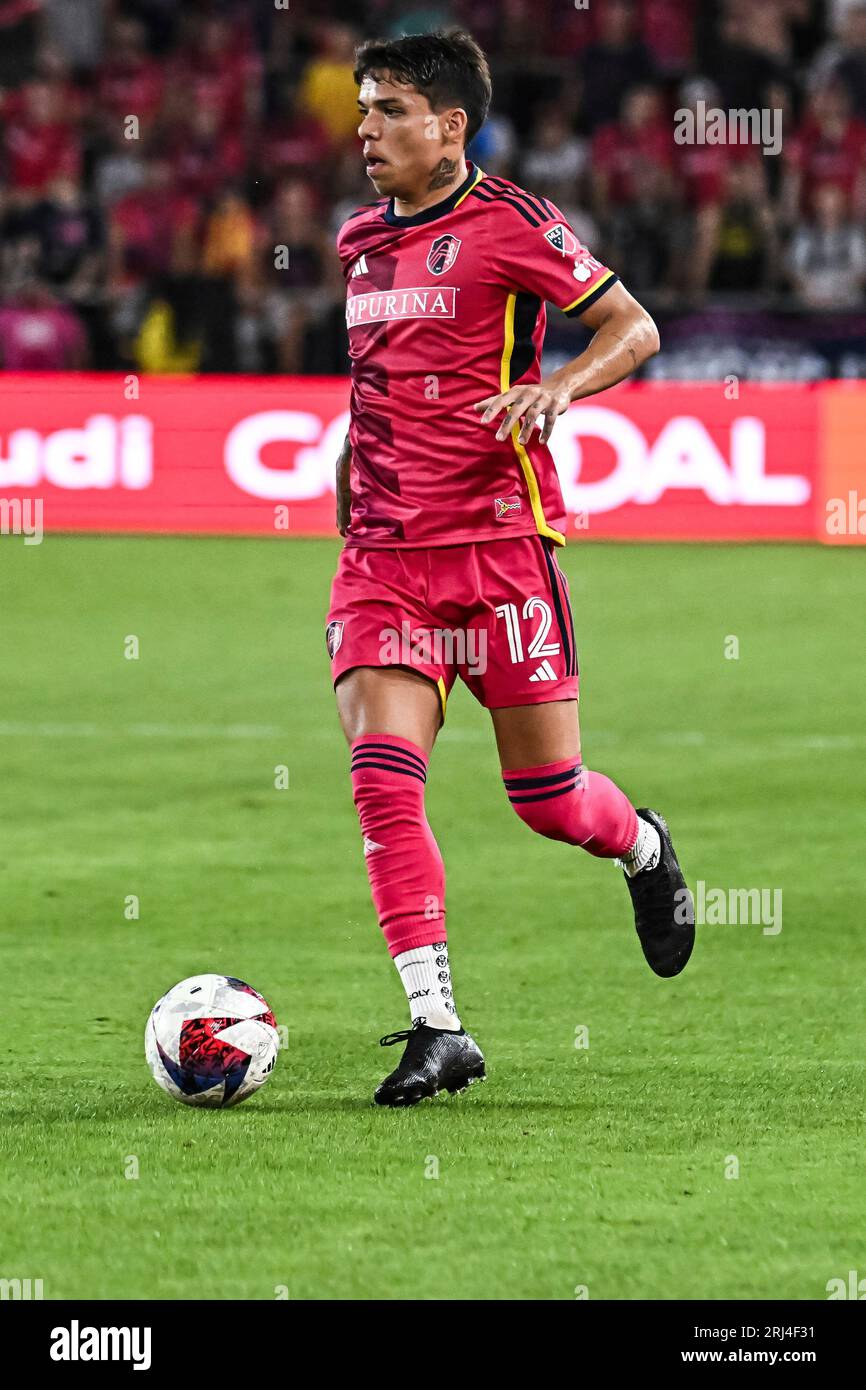 ST. LOUIS, MO - AUG 20: St. Louis City midfielder Célio Pompeu (12 ...