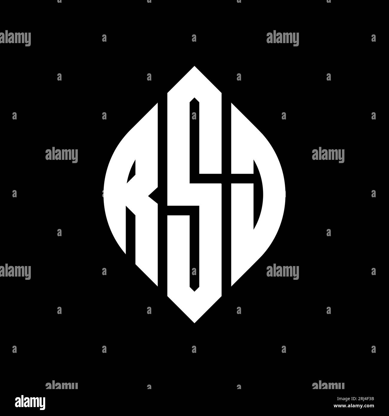 RSJ circle letter logo design with circle and ellipse shape. RSJ ...