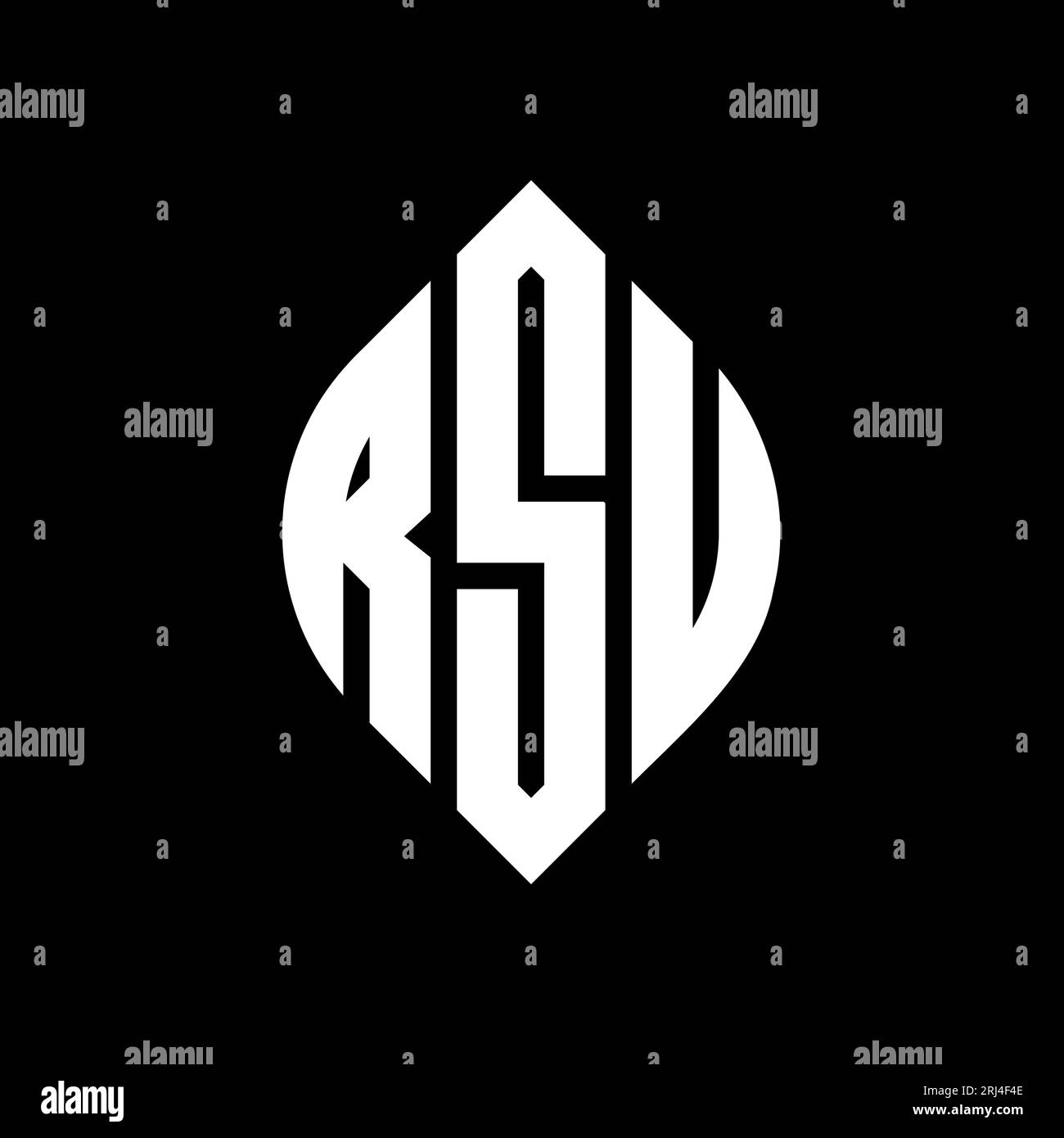 RSU circle letter logo design with circle and ellipse shape. RSU ...