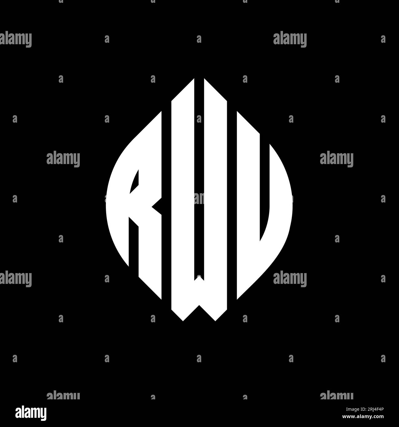 RWU circle letter logo design with circle and ellipse shape. RWU ...