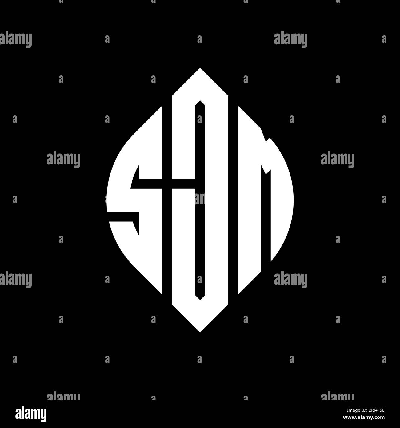 SJM circle letter logo design with circle and ellipse shape. SJM ...