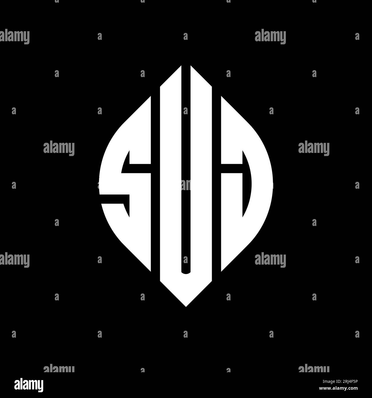 SUJ circle letter logo design with circle and ellipse shape. SUJ ...