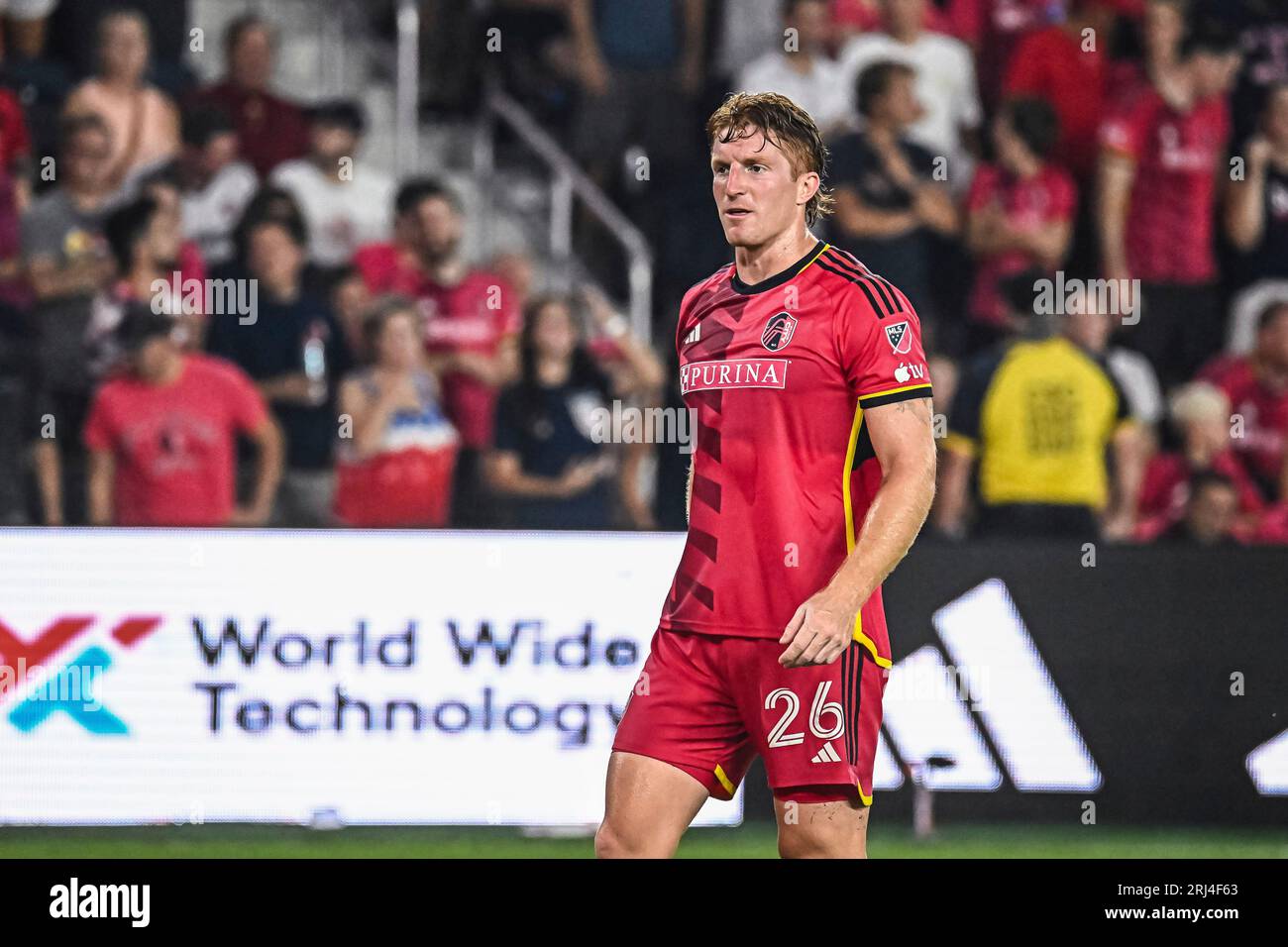 ST. LOUIS, MO - AUG 20: St. Louis City defender Tim Parker (26) during ...