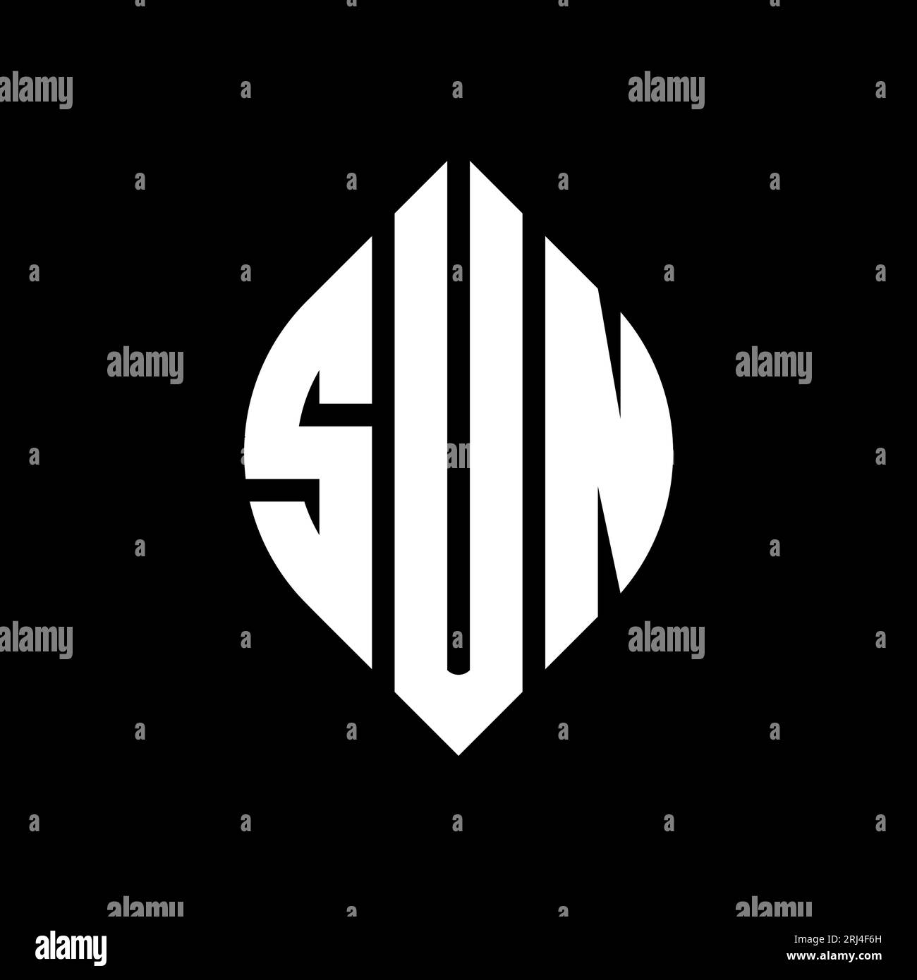 SUN circle letter logo design with circle and ellipse shape. SUN ...