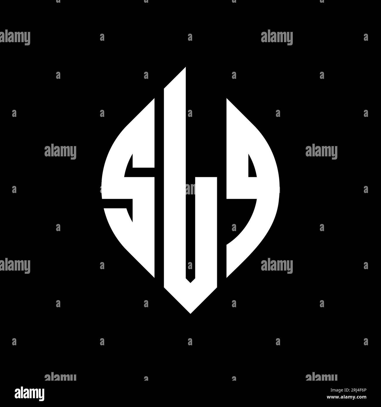 SLQ circle letter logo design with circle and ellipse shape. SLQ ellipse letters with ...