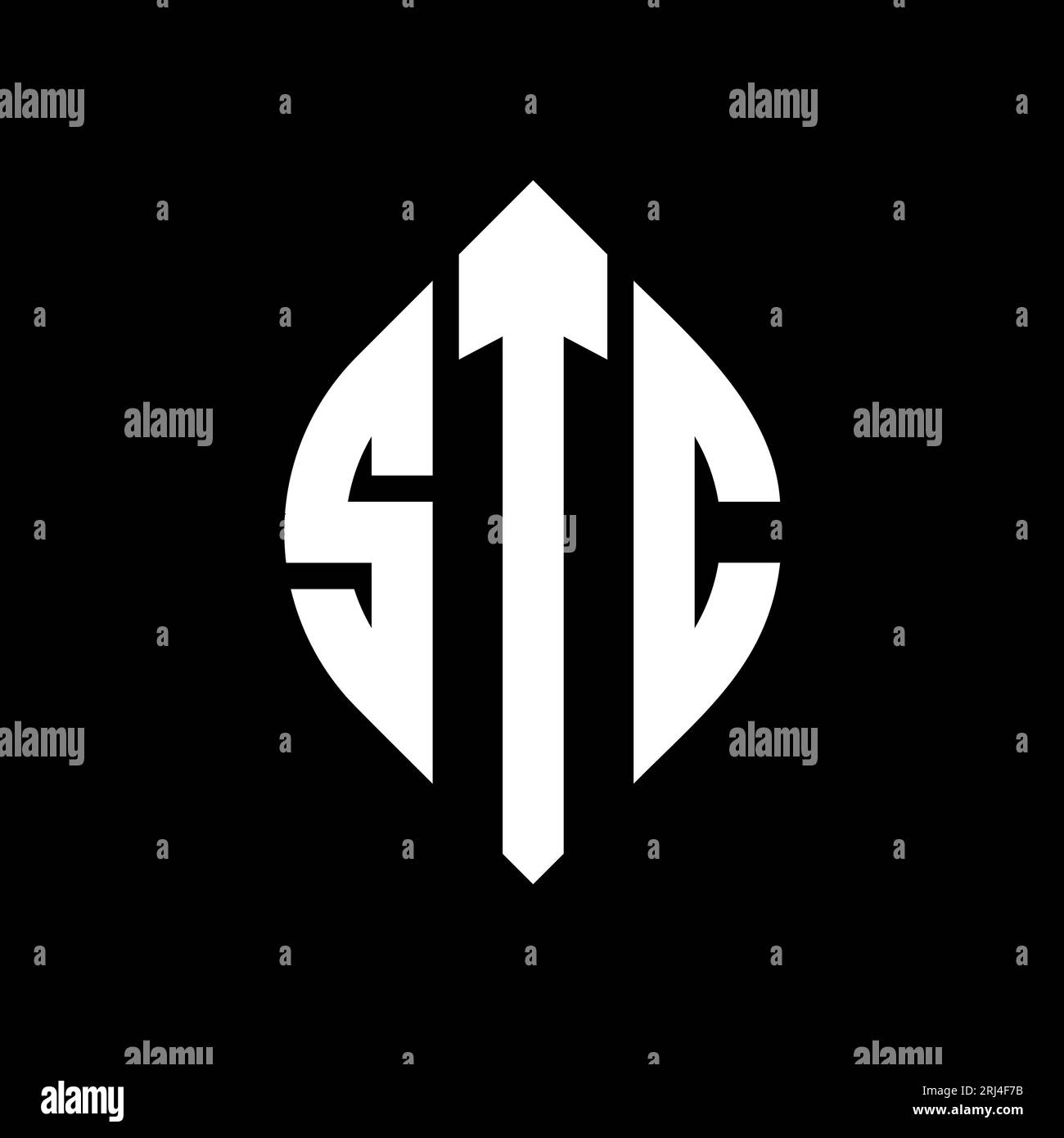 STC circle letter logo design with circle and ellipse shape. STC ...