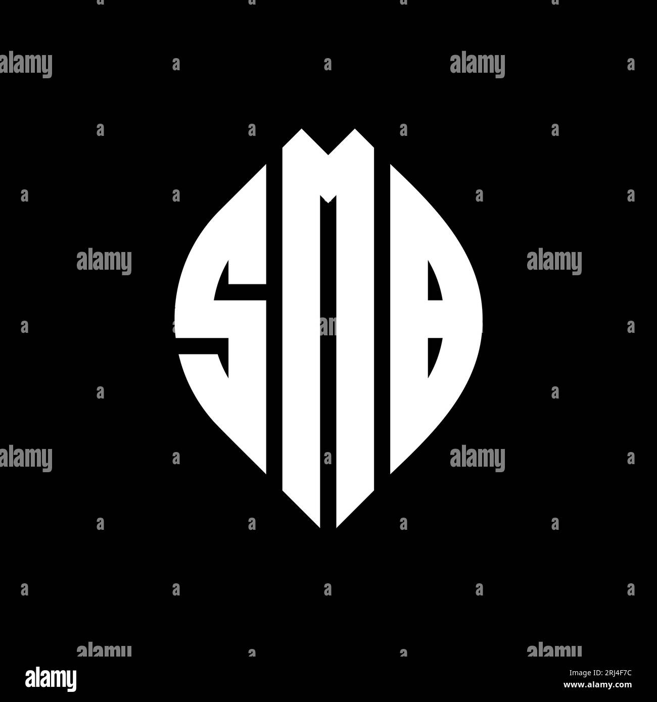 SMB circle letter logo design with circle and ellipse shape. SMB ellipse letters with ...