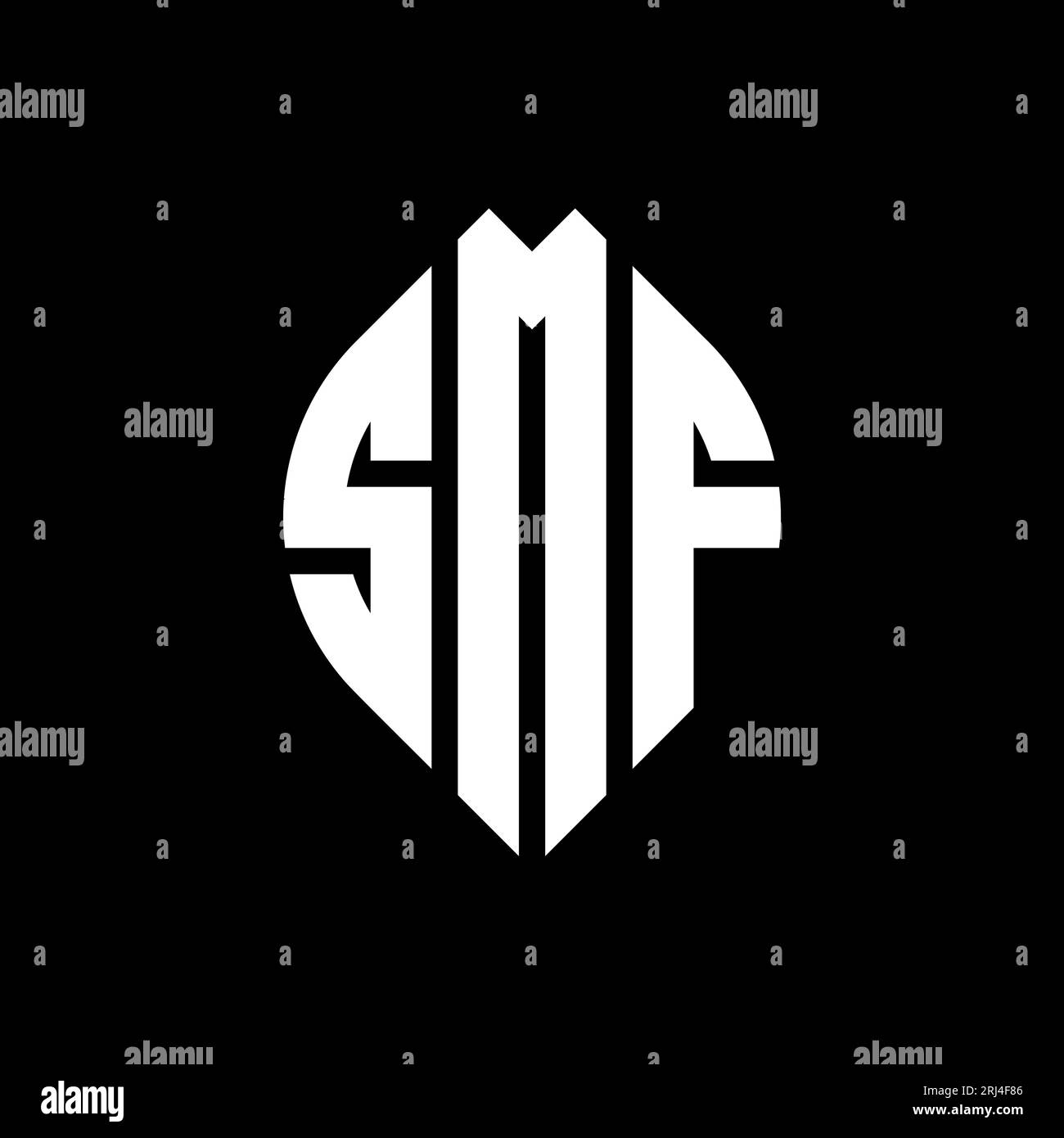 SMF circle letter logo design with circle and ellipse shape. SMF ellipse letters with ...