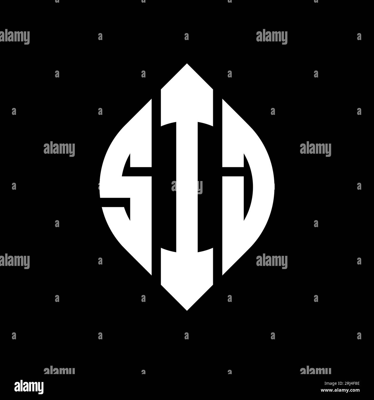 SIJ circle letter logo design with circle and ellipse shape. SIJ ...