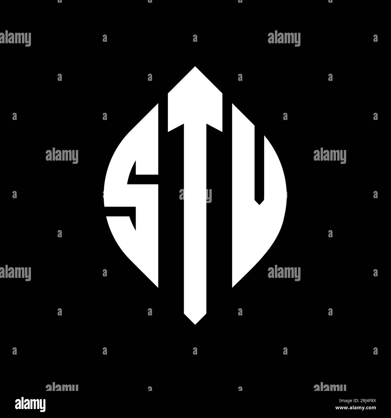STV circle letter logo design with circle and ellipse shape. STV ...