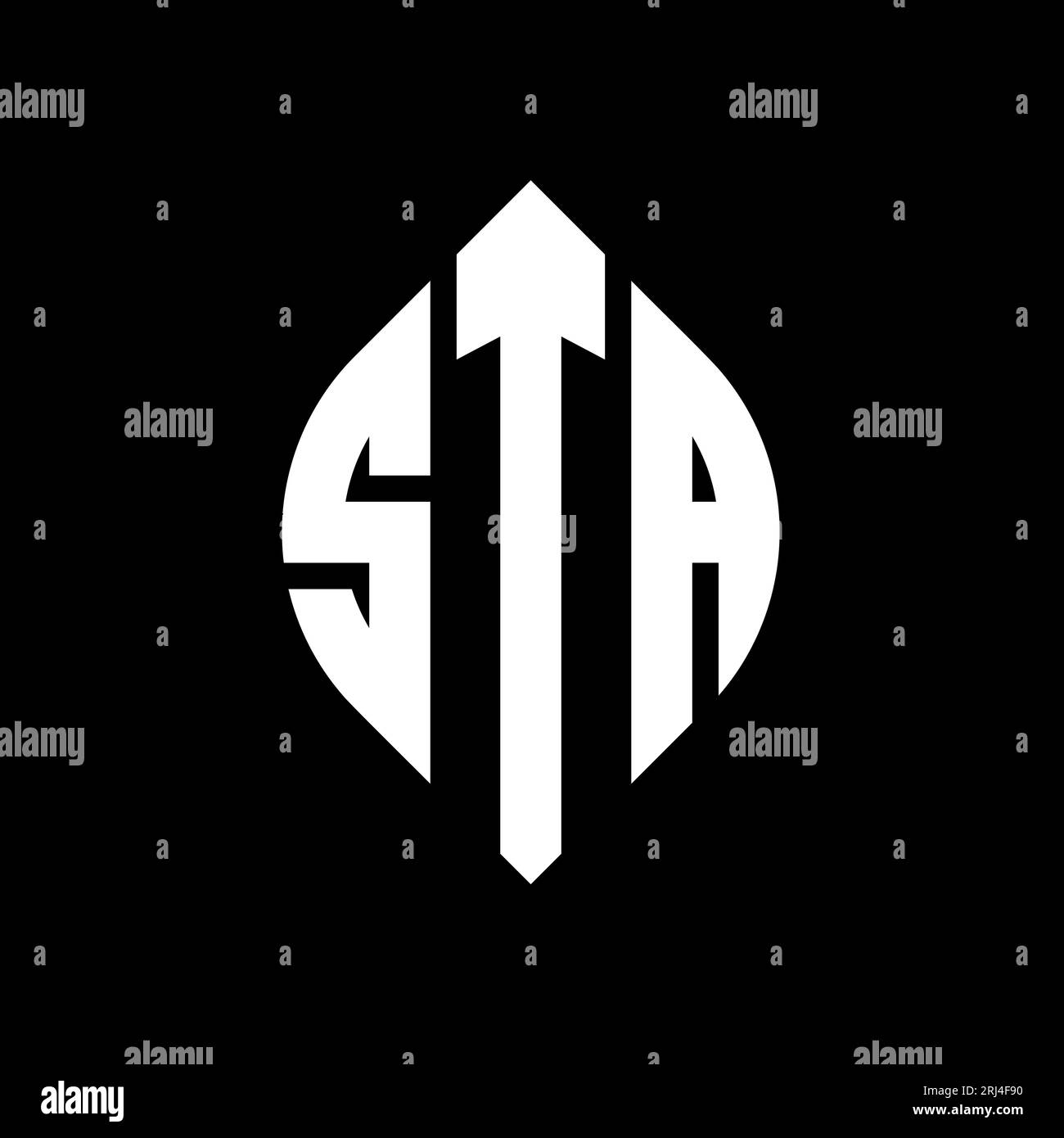 STA circle letter logo design with circle and ellipse shape. STA ...