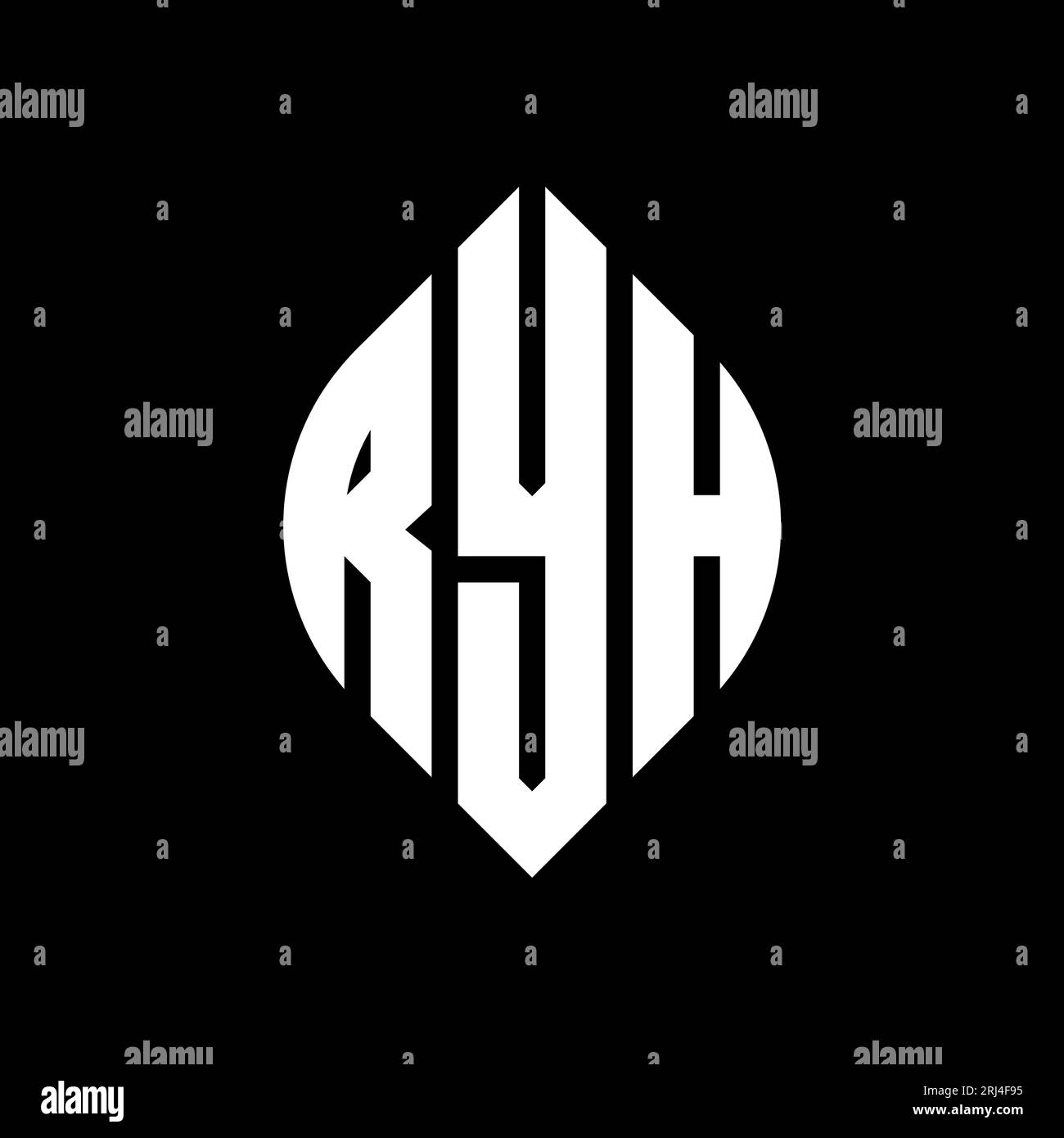 RYH circle letter logo design with circle and ellipse shape. RYH ...