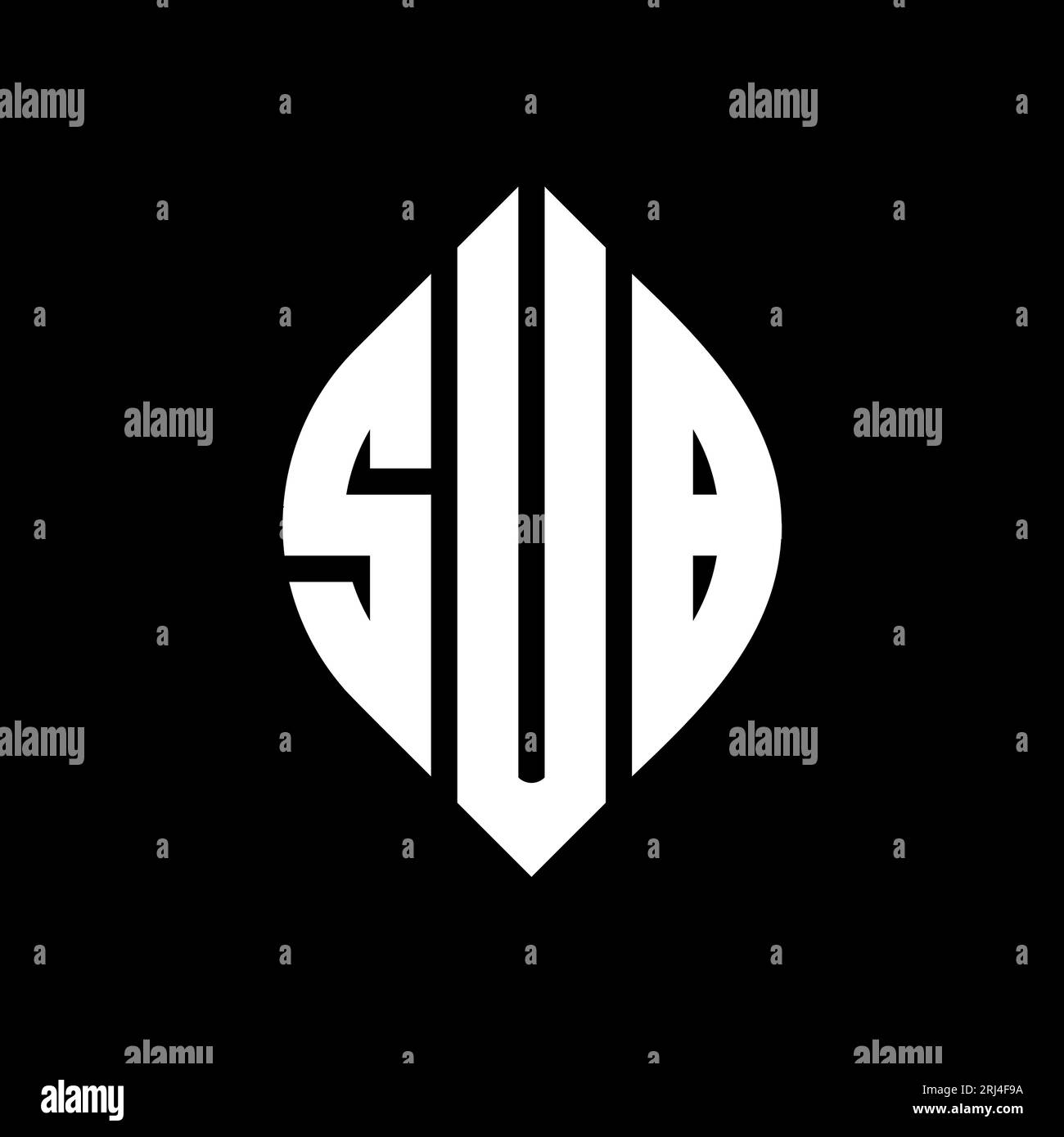 SUB circle letter logo design with circle and ellipse shape. SUB ...