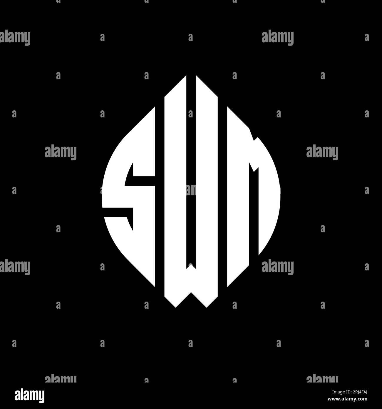 SWM circle letter logo design with circle and ellipse shape. SWM ...