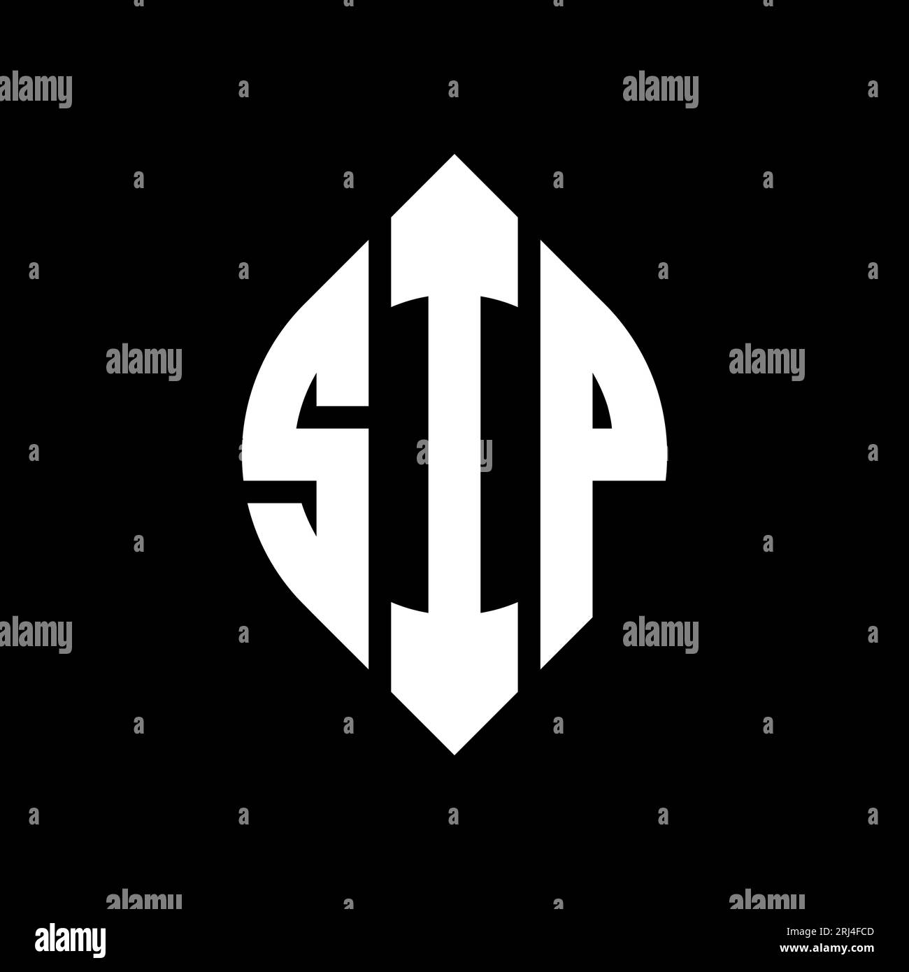 SIP circle letter logo design with circle and ellipse shape. SIP ellipse letters with ...